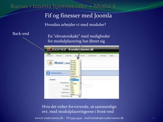 Joomla undervisning modul 4 - FIF og FINESSER | PPT