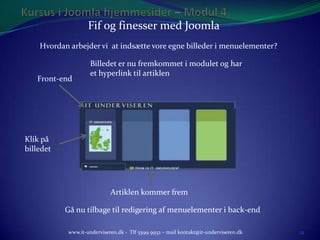 Joomla undervisning modul 4 - FIF og FINESSER | PPT