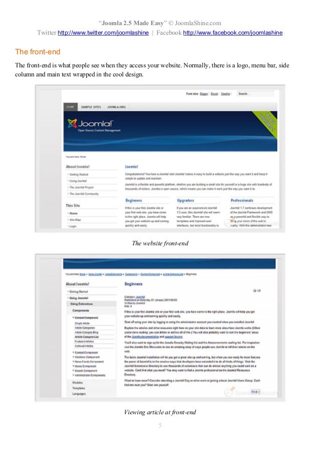 Joomla 2.5 made easy