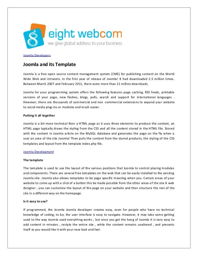 Joomla and its Template