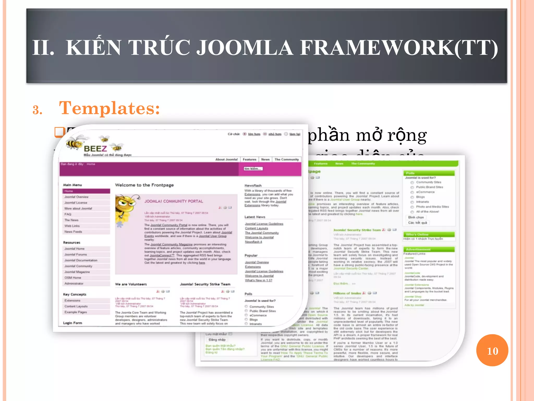 Joomla CMS framework (1.6 - Old version) | PPT