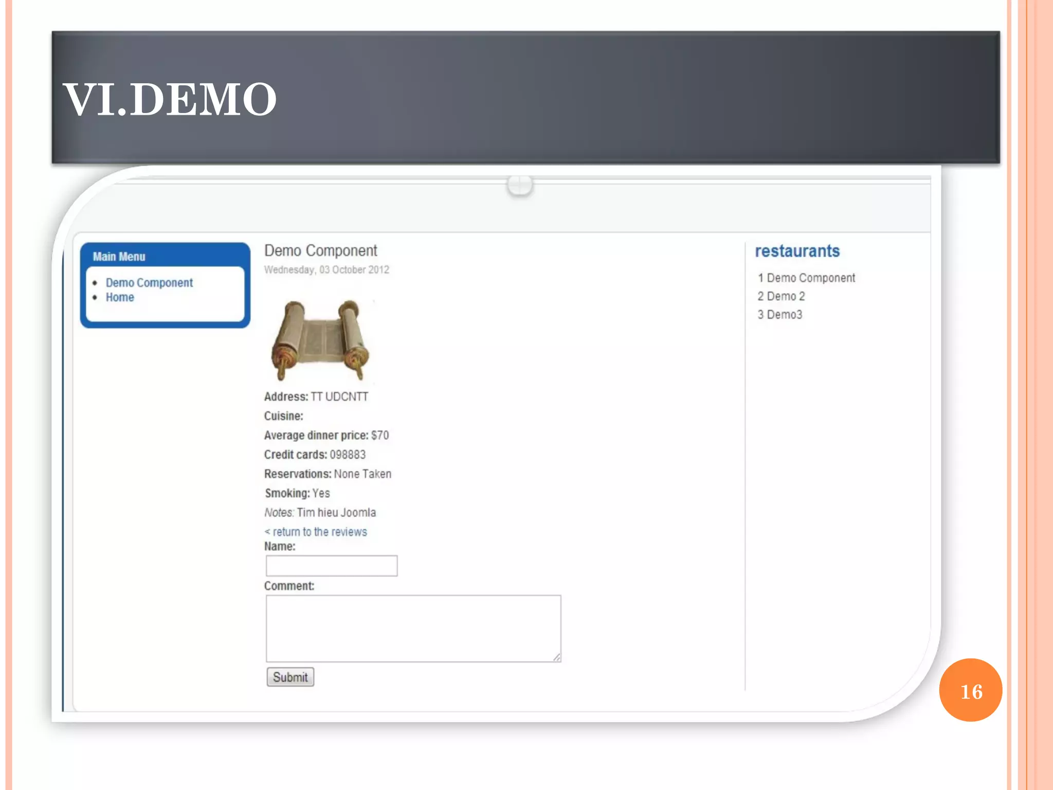 Joomla CMS framework (1.6 - Old version) | PPT