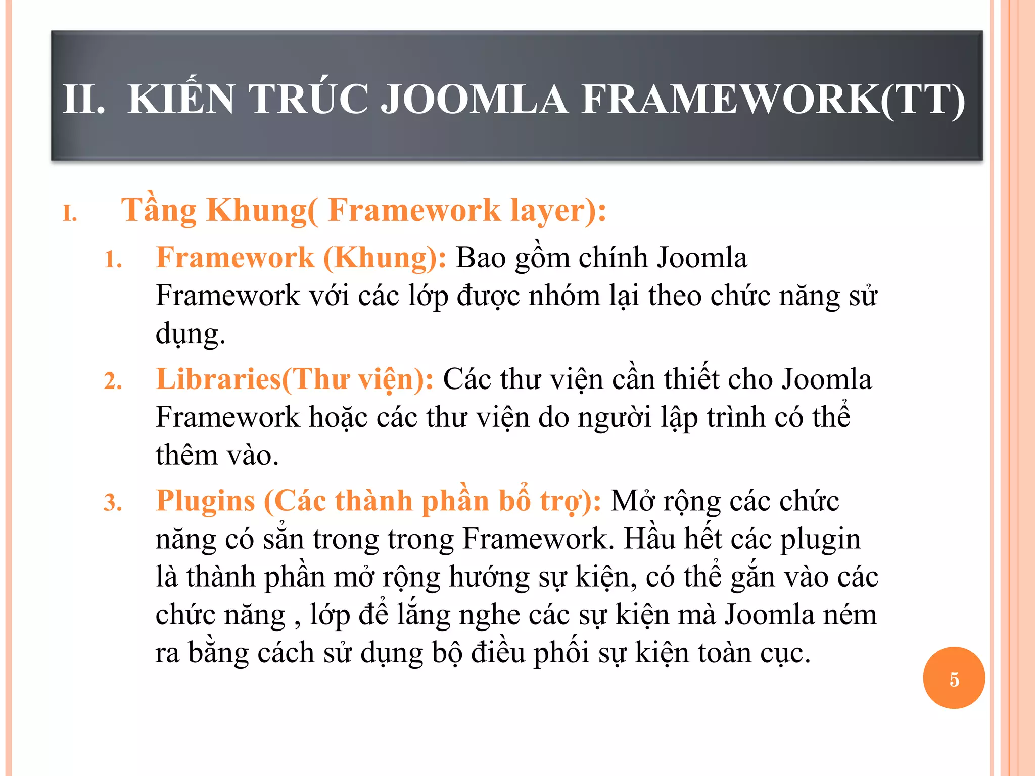 Joomla CMS framework (1.6 - Old version) | PPT