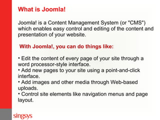 Joomla Introduction & Installation Tutorial | PPT
