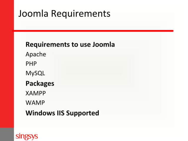 Joomla Introduction And Installation Tutorial Ppt