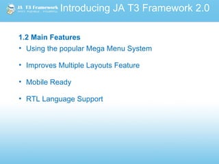JoomlArt T3 v2.0 Template Framework for Joomla | PPT