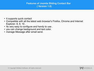 Joomla sliding contact bar | ODP