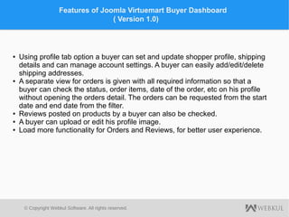 Joomla virtuemart buyer dashboard | PPT