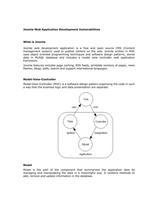 Joomla web application development vulnerabilities | PDF