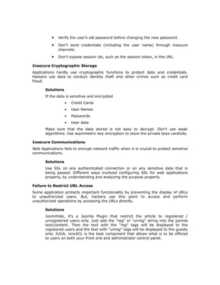 Joomla web application development vulnerabilities | PDF