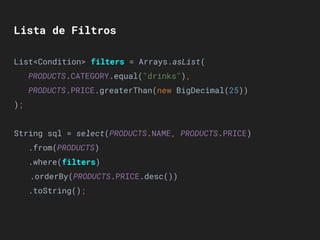 TDC2016SP - JooQ: SQL orientado a objetos. | PDF | Databases | Computer Software and Applications