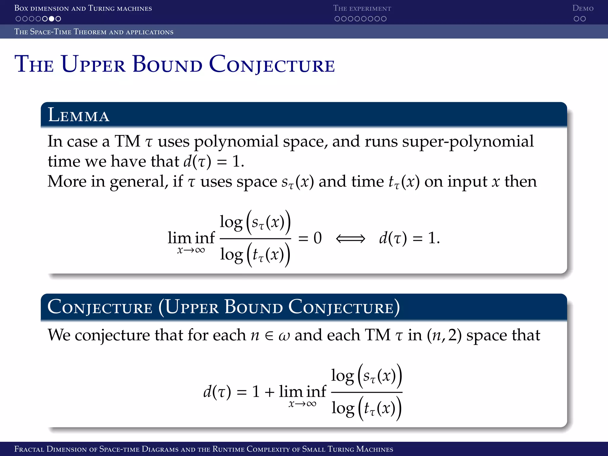 Fractal Dimension of Space-time Diagrams and the Runtime Complexity of ...