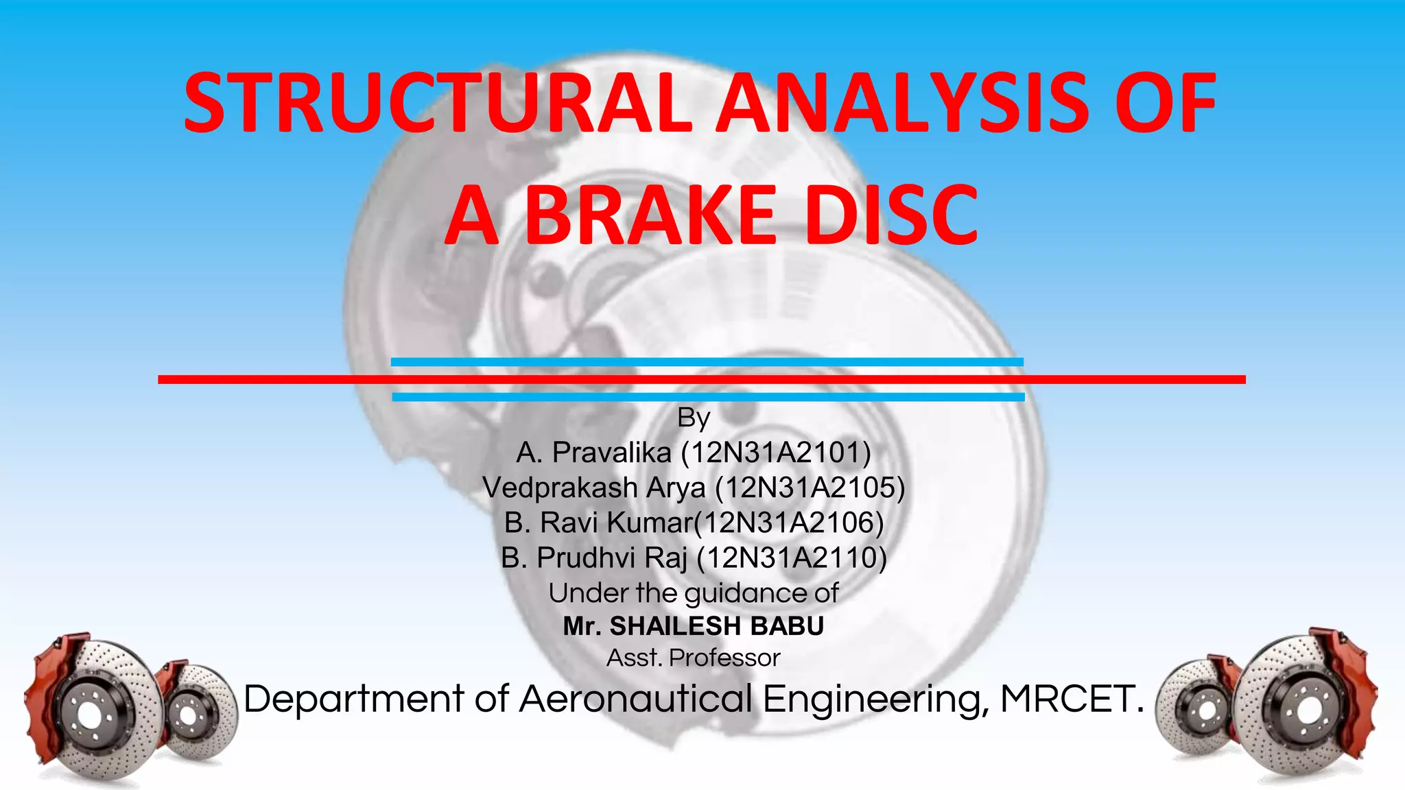 Structural analysis of a brake disc.pptm