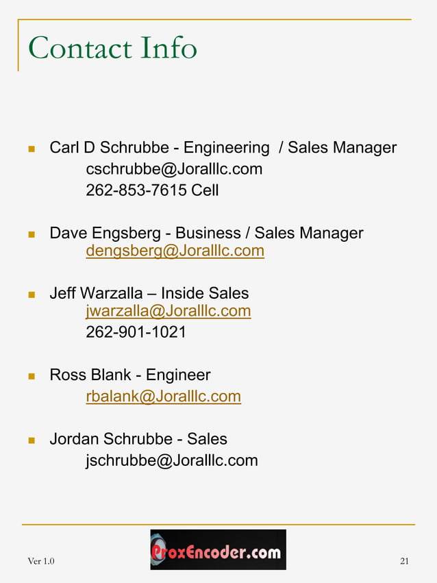 Joral Non Contact Encoders Ppt | PDF