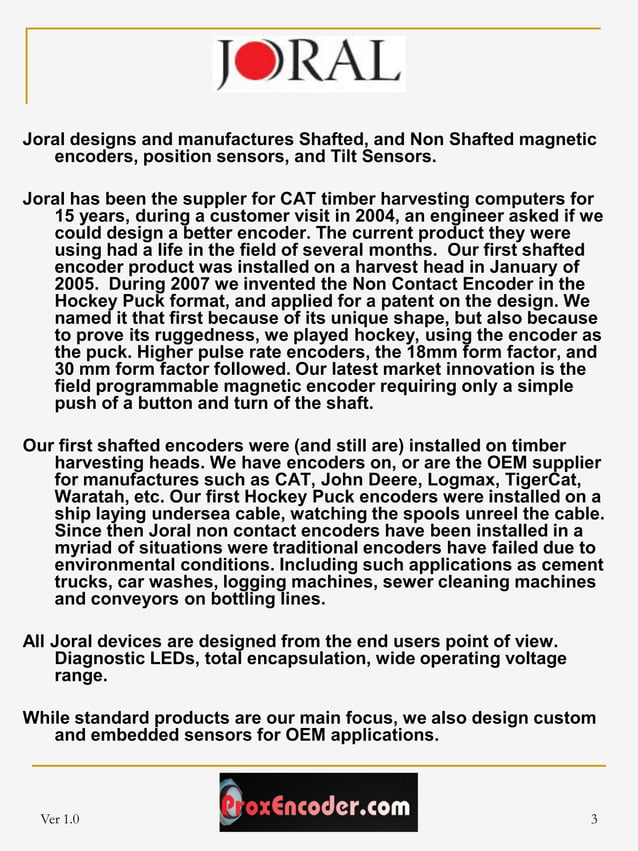 Joral Non Contact Encoders Ppt | PDF