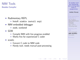 Working with NIM - By Jordan Hrycaj | PPT