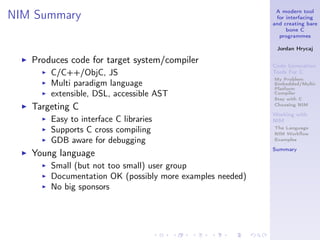 Working with NIM - By Jordan Hrycaj | PPT