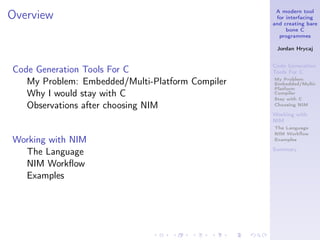 Working with NIM - By Jordan Hrycaj | PPT