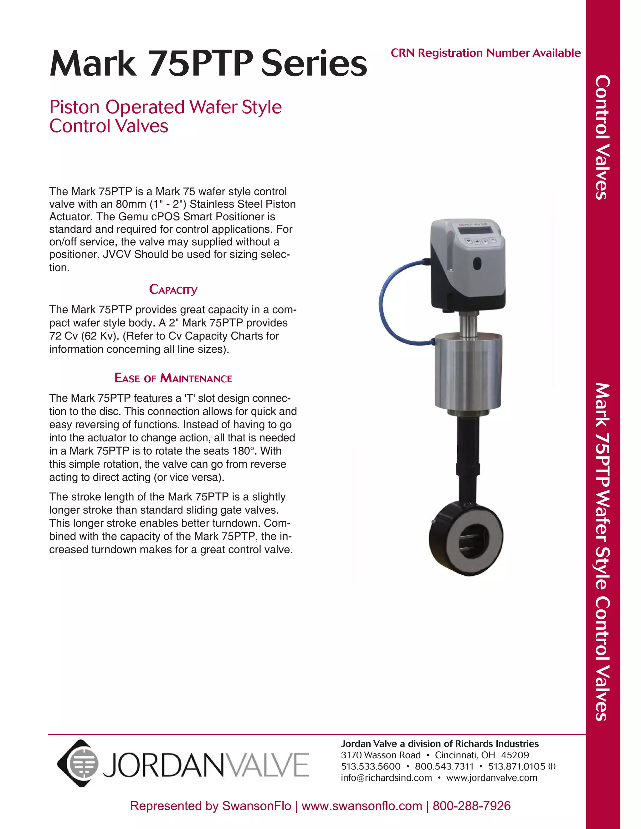 Jordan MK75PTP Sliding Gate Control Valve | PDF