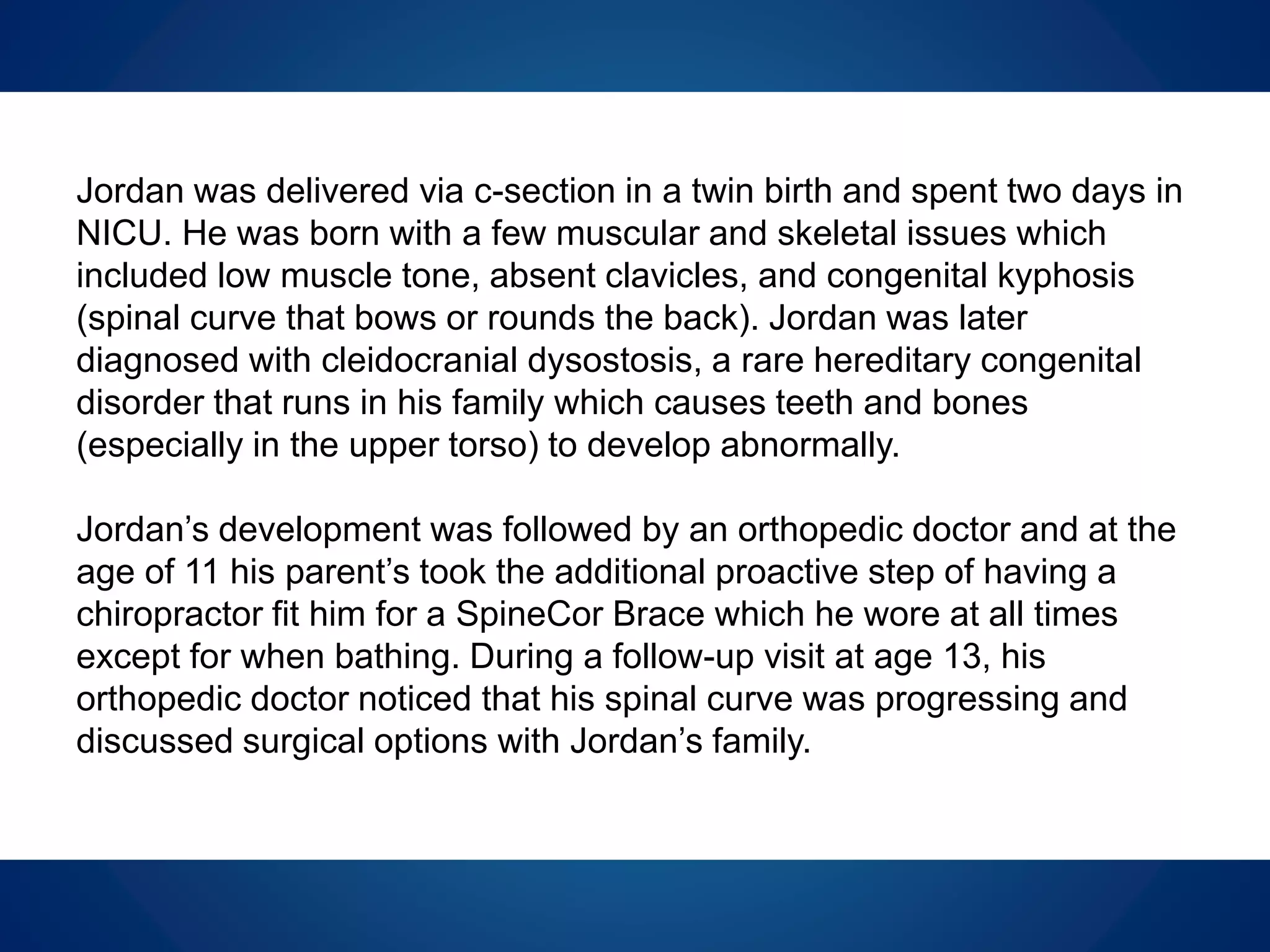 Jordan: Cleidocranial Dysostosis Case Study | PPTX