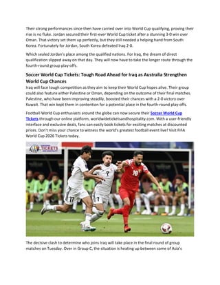 Jordan FIFA World Cup Tickets Asian Nations Make History on the Road to ...