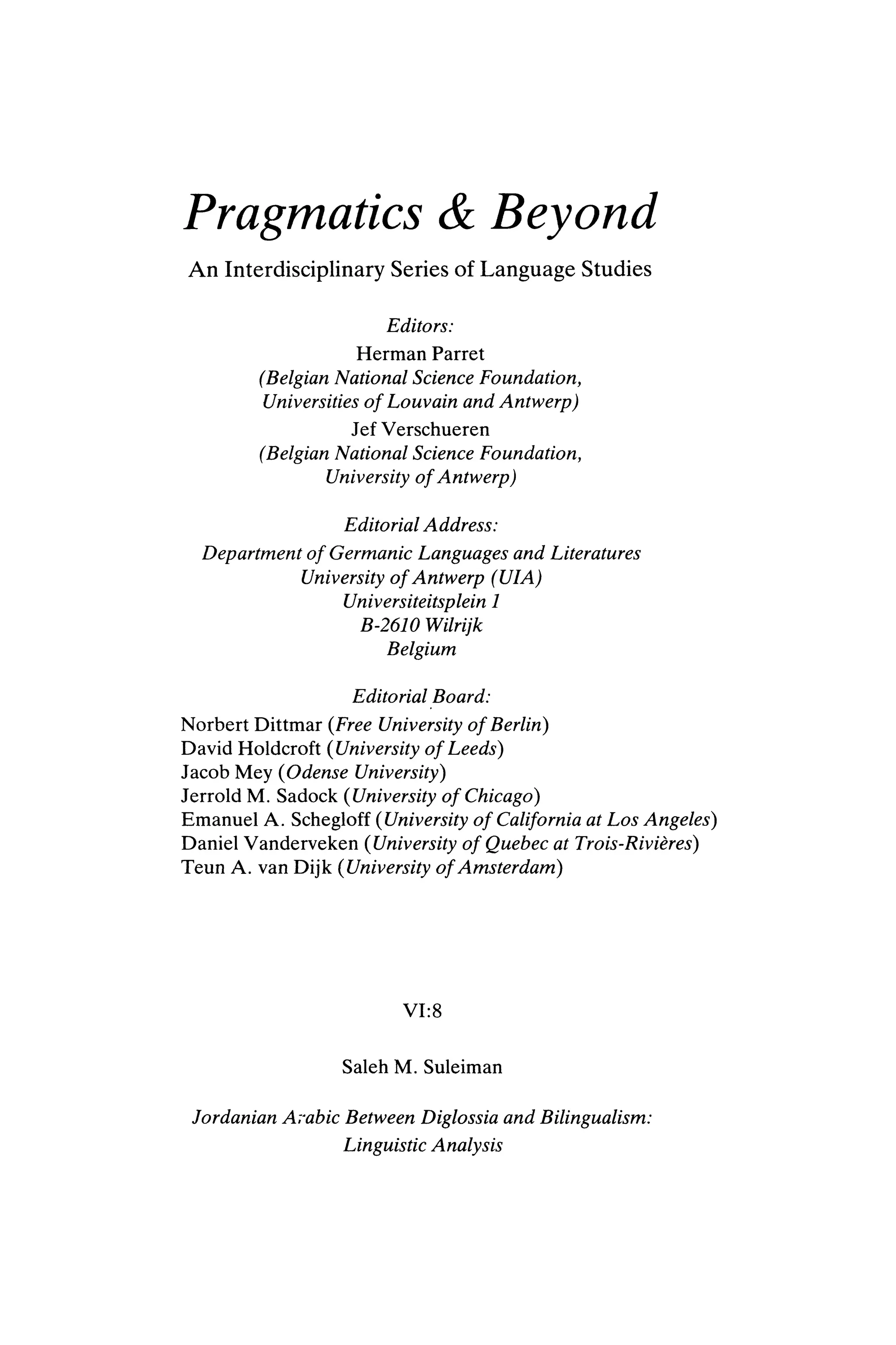 Jordanian arabic between diglossia and bilingualism | PDF