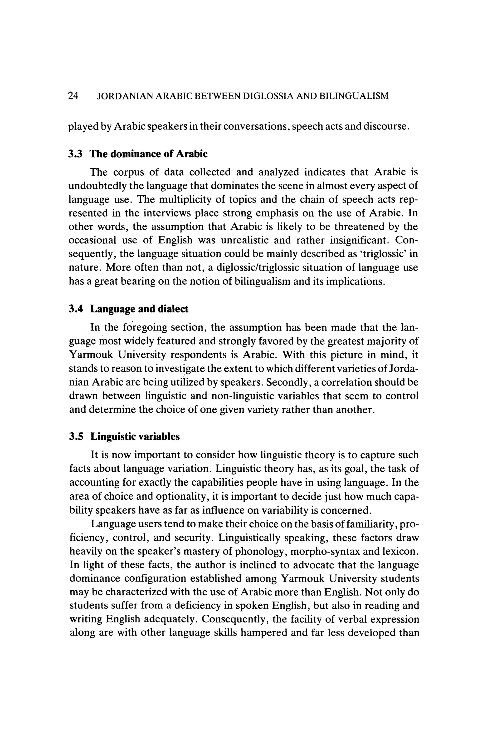 Jordanian arabic between diglossia and bilingualism | PDF
