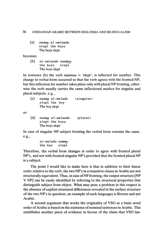 Jordanian arabic between diglossia and bilingualism | PDF