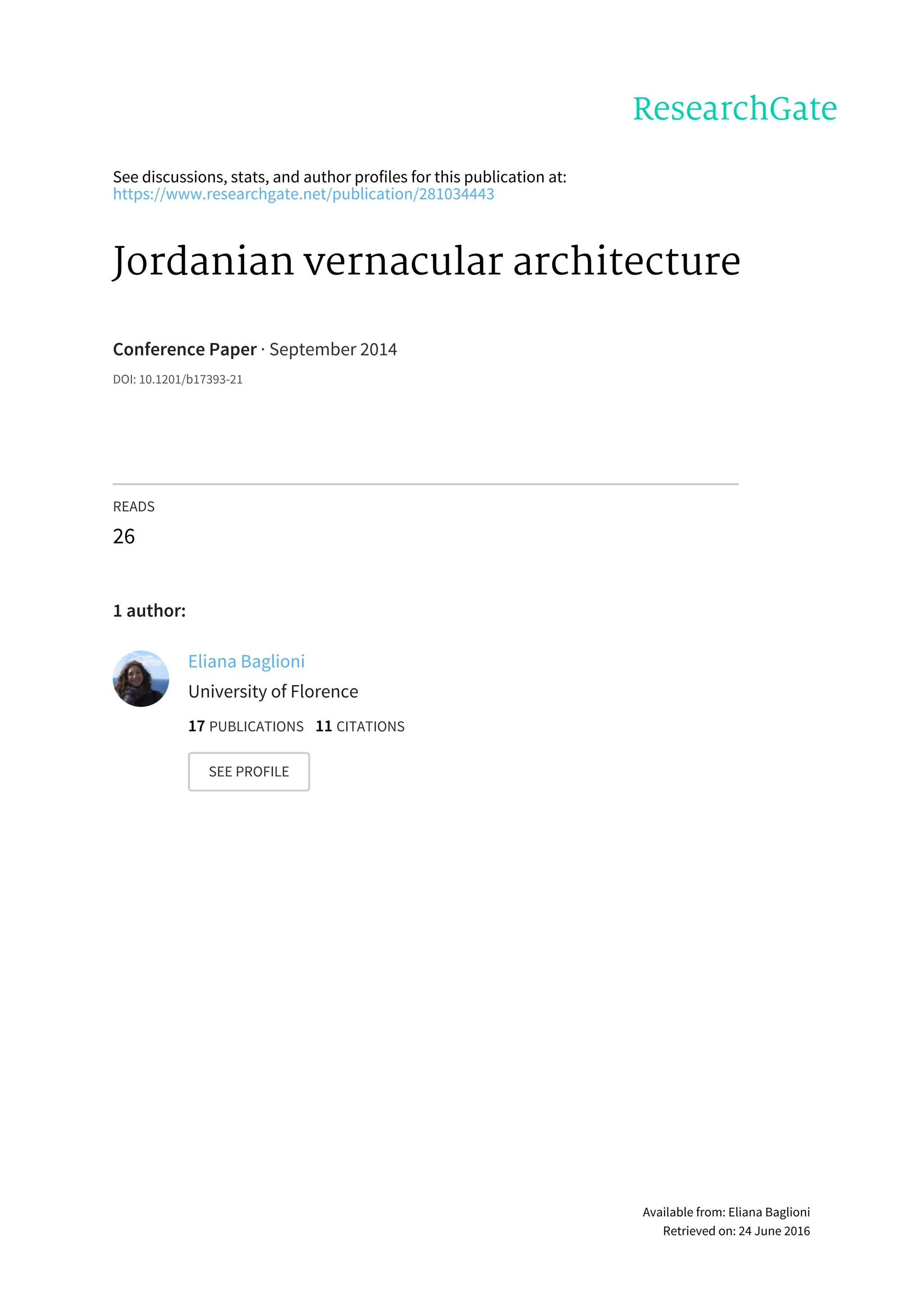 Jordanian vernacular architecture | PDF