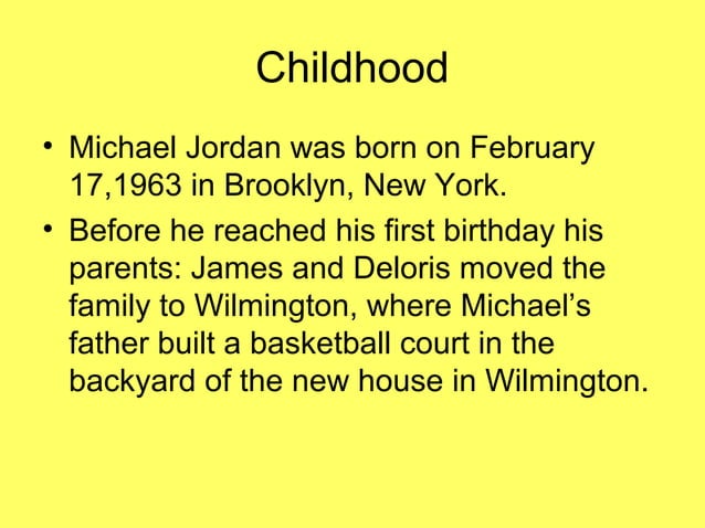 Michael Jordan Biography | PPT | Basketball | Sports