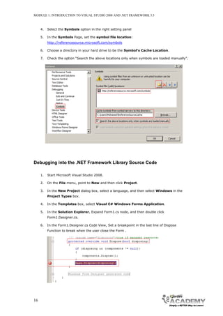 Module 1: Introduction to .NET Framework 3.5 (Material) | PDF
