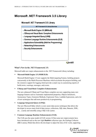 Module 1: Introduction to .NET Framework 3.5 (Material) | PDF