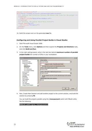 Module 1: Introduction to .NET Framework 3.5 (Material) | PDF