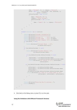 Module 2: C# 3.0 Language Enhancements (Material) | PDF