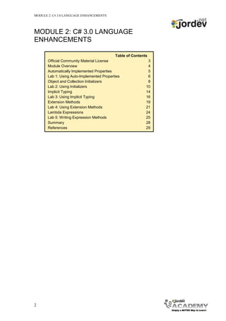 Module 2: C# 3.0 Language Enhancements (Material) | PDF