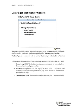 Module 4: Introduction to ASP.NET 3.5 (Material) | PDF