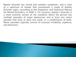 Three Types of Bipolar Spectrum Disorders | PPT