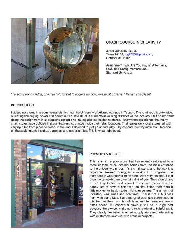 Jorge gonzalez garcia creativity assignment 2 | PDF