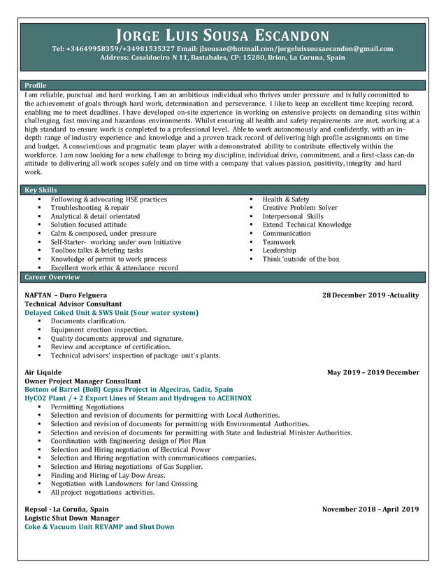 Jorge luis sousa escandon cv february 2020 | PDF