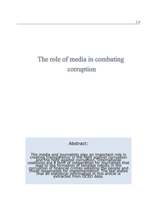 The role of media in combating corruption | PDF