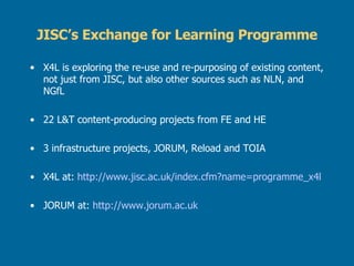 Jorum Open Archives Initiative (OAI) Interface | PPT