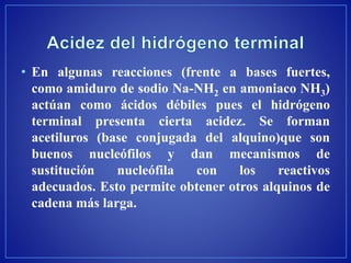 Reacciones de los alquinos | PPTX