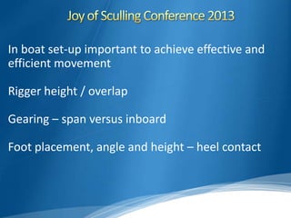 John Keogh, rowing coach: Late drive early recovery | PPT