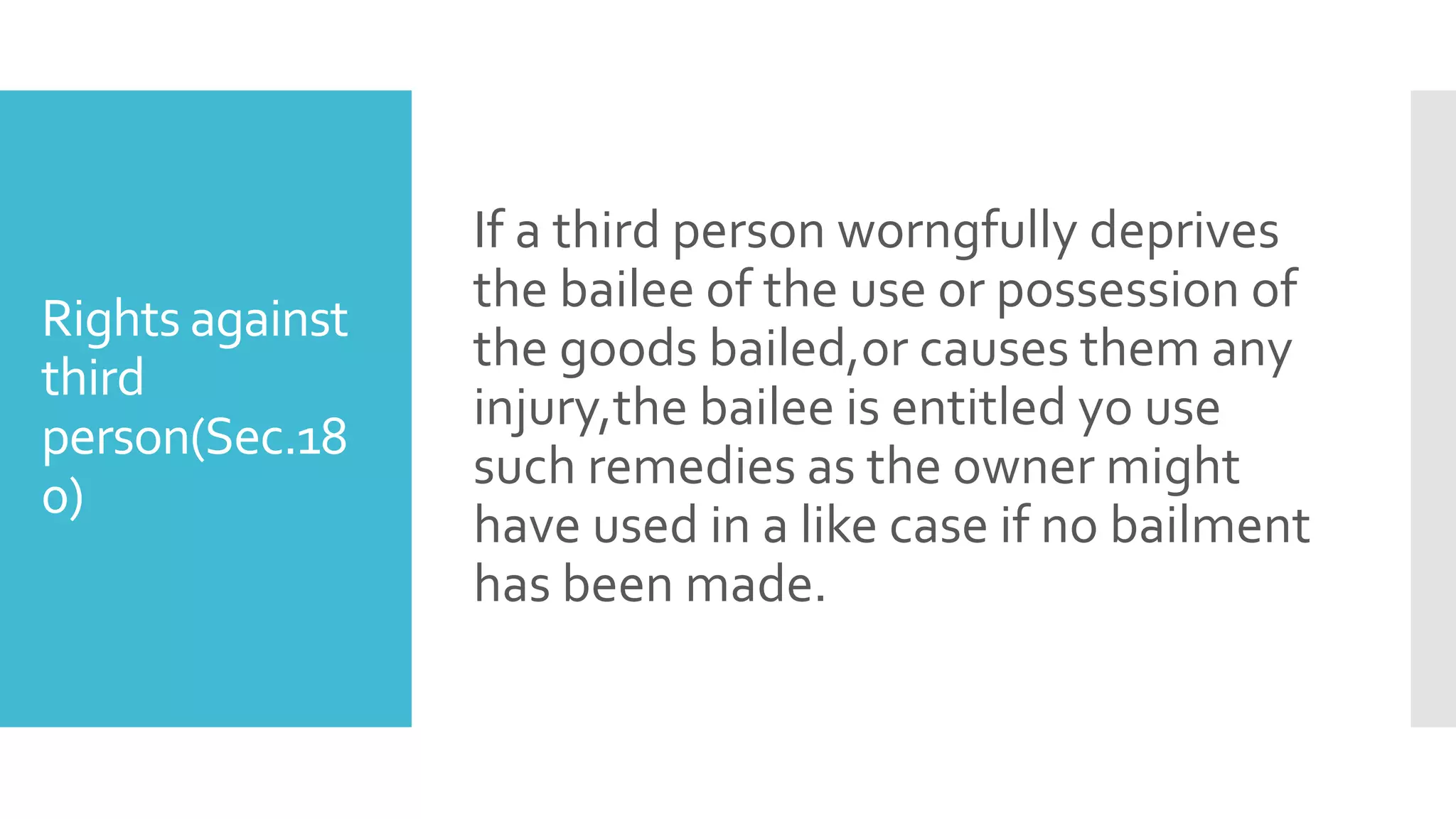 Rights and duties of bailee | PPTX