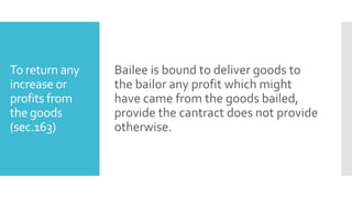 Rights and duties of bailee | PPT