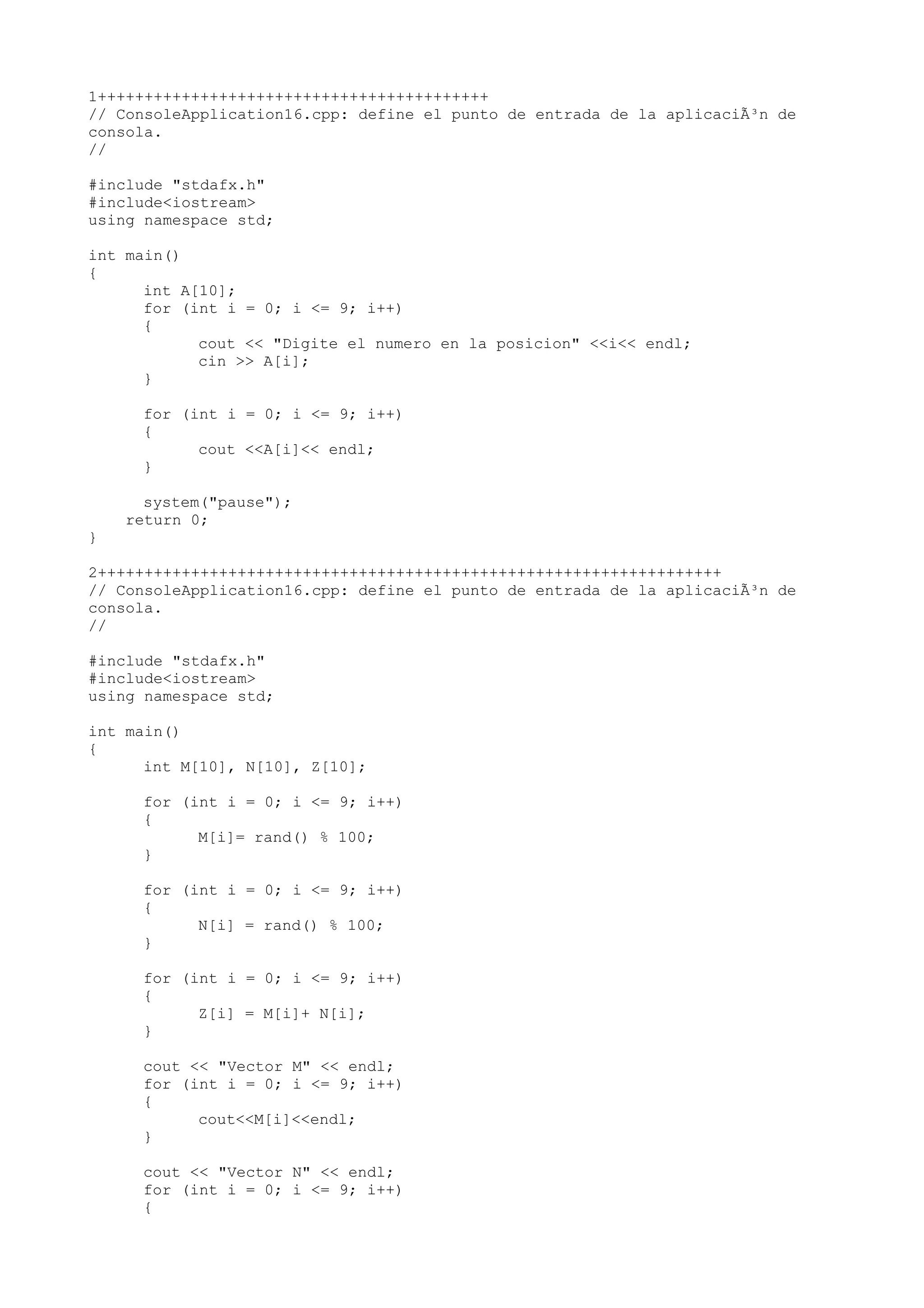 Problemas de Arreglos en c++ | TXT