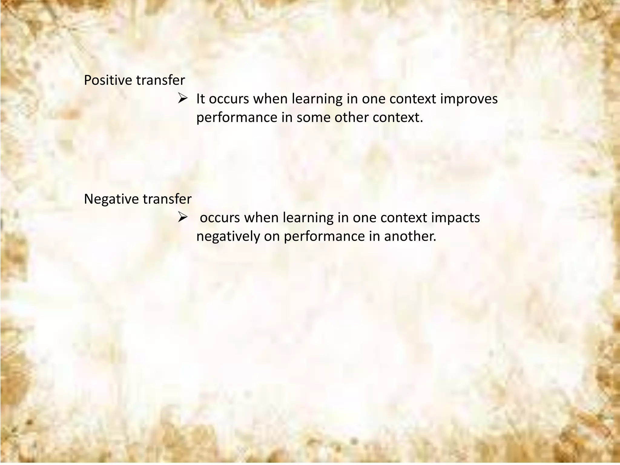 transfer of learimng | PPTX