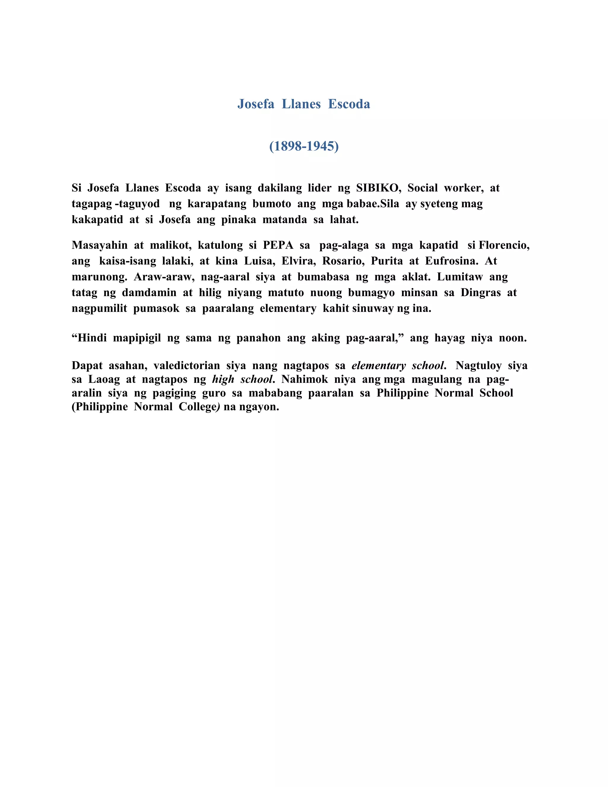 Josefa Llanes Escoda | DOCX
