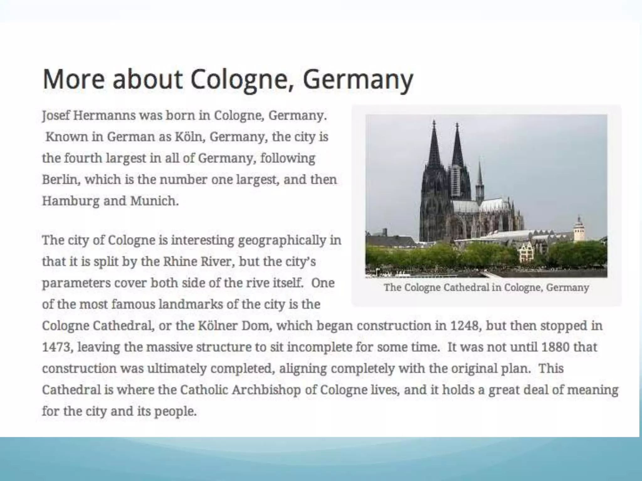 Cologne, Germany by Josef Hermanns | PPTX