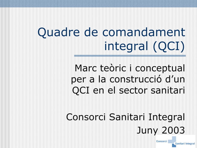 Quadre de comandament integral (QCI) - Josefina Sanchez | PDF